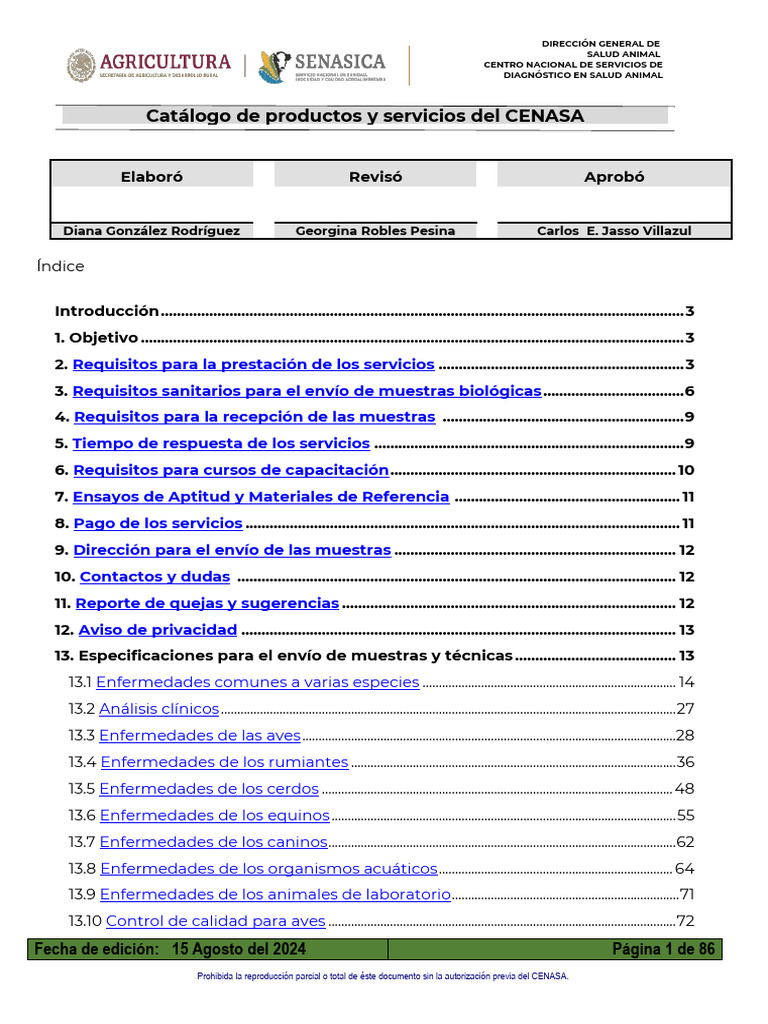 C001-12_Cat_logo_de_Servicios_ | PDF | Diagnostico medico | Laboratorios