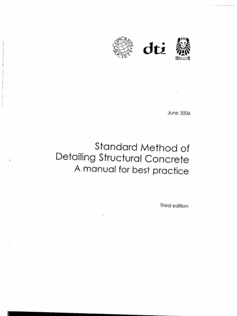 Detailing-- Standard Method for Structural Concrete, IStructE (2006) | PDF