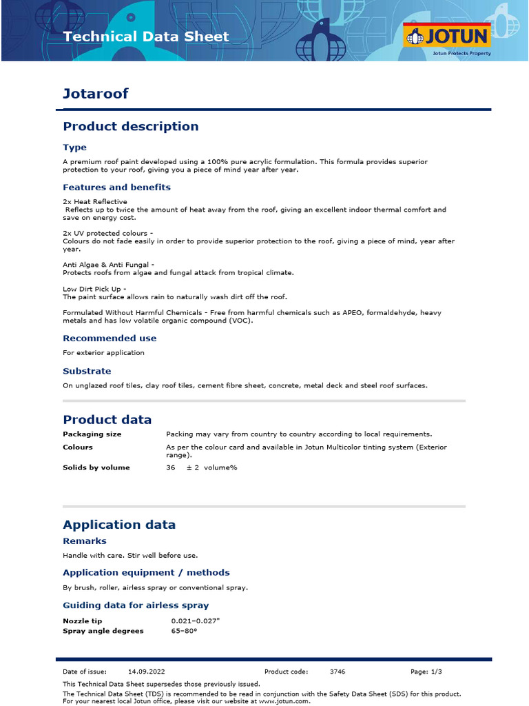 TDS¤3746¤Jotaroof¤Euk¤ID | PDF | Paint | Roof
