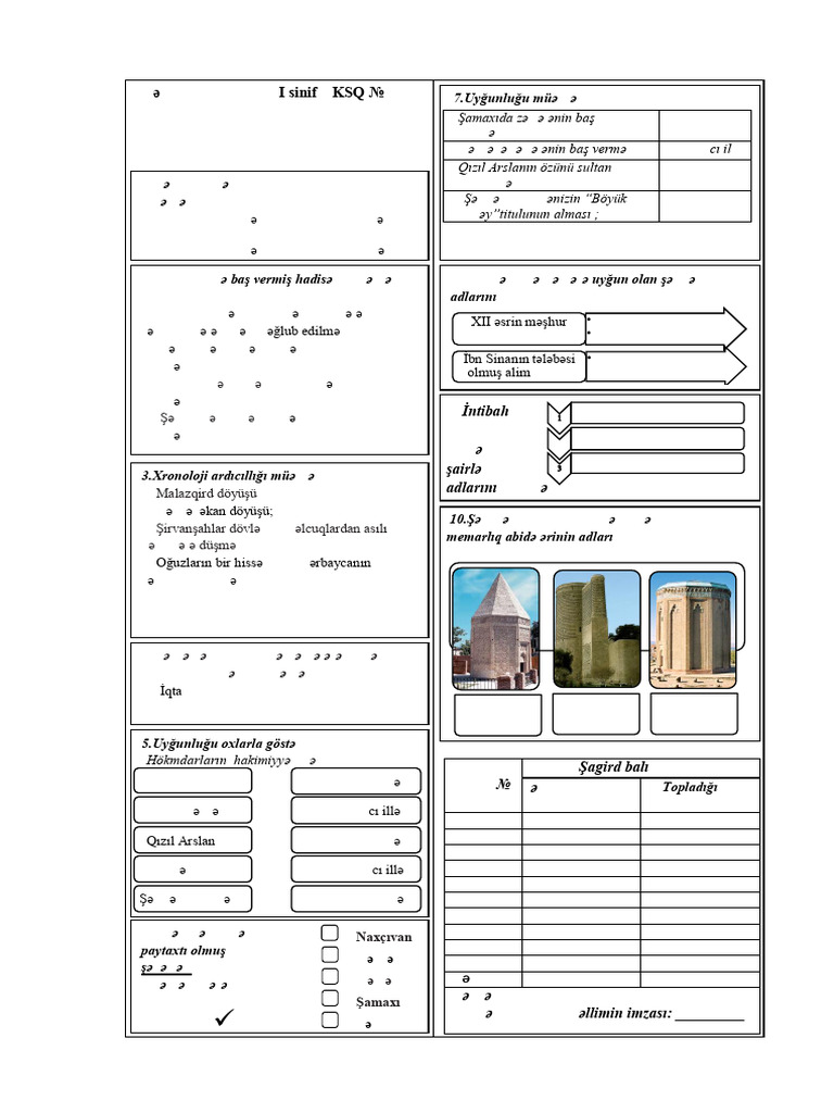 Azərbaycan Tarixi VII Sinif KSQ 3 | PDF
