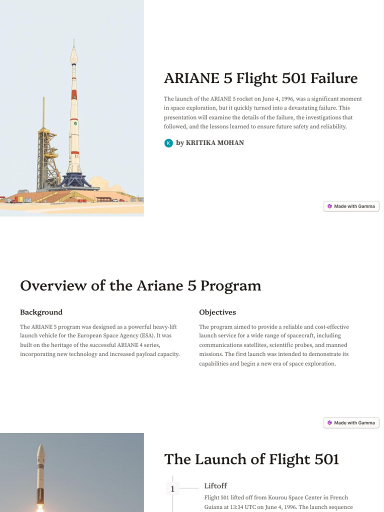 ARIANE 5 Flight 501 Failure | PDF | Reliability Engineering | Flight