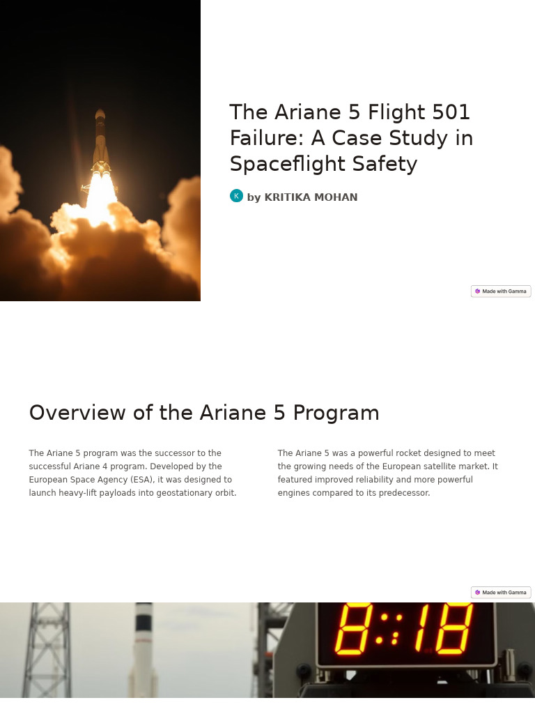 The Ariane 5 Flight 501 Failure A Case Study in Spaceflight Safety ...