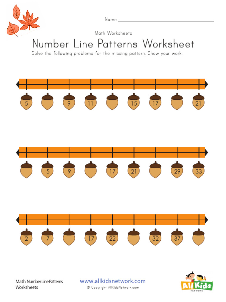 05 Fall-Number-Line-Worksheet | PDF
