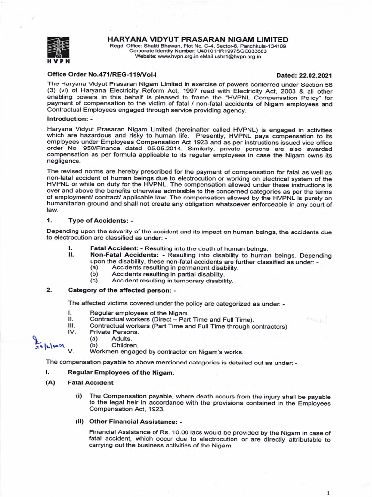 HVPNL_Compensation_Policy | PDF | Legal Liability | Employment