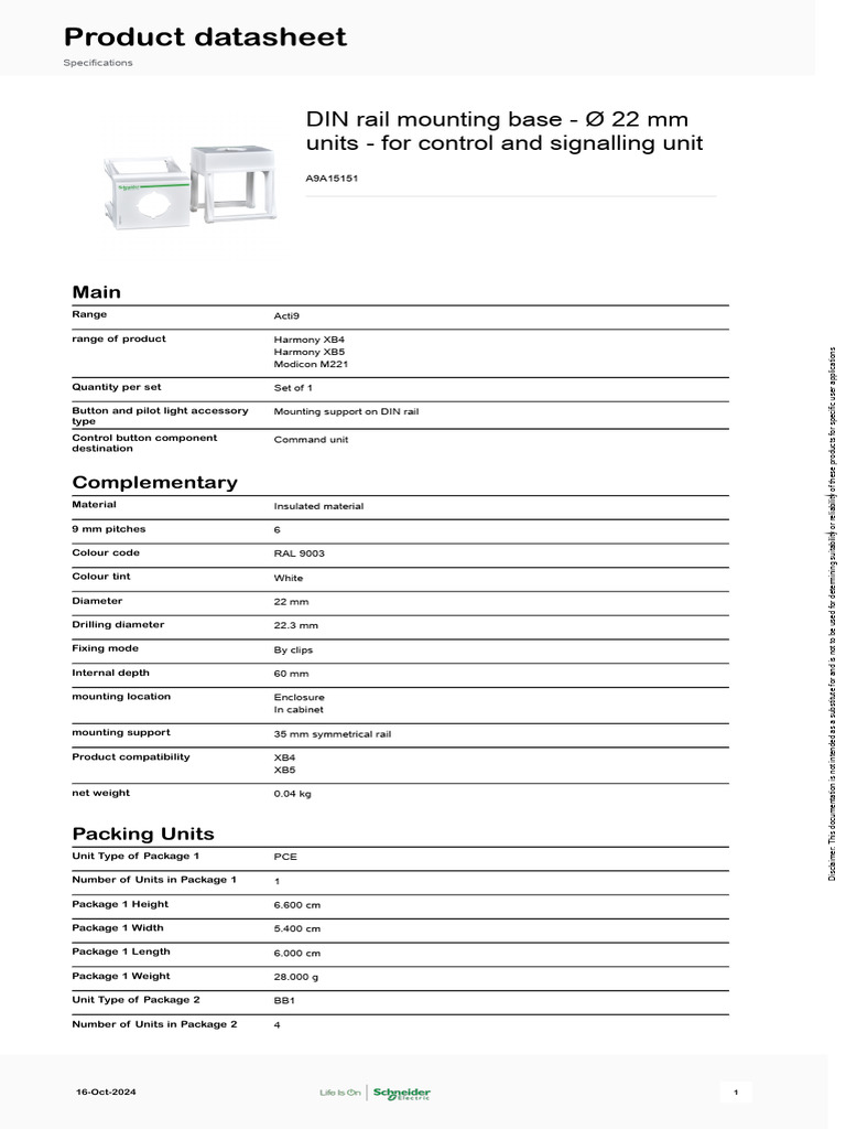 Schneider Electric - Acti-9-iPB-iSSW - A9A15151 | PDF
