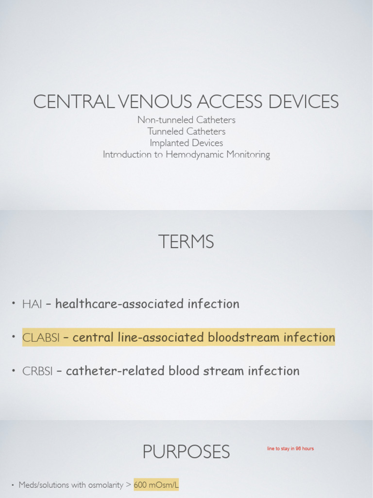 Central Venous Access Devices | PDF | Medical Specialties | Clinical ...
