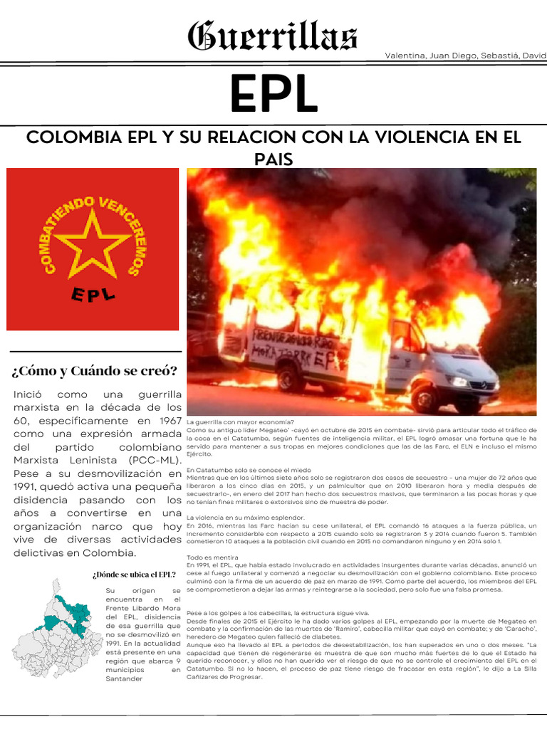 EPL: Historia y Presente en Colombia | PDF | Guerra de guerrillas