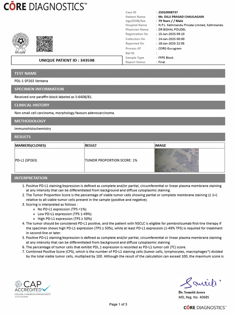 Report - 25010008737 - DILLI PRASAD CHAULAGAIN | PDF | Neoplasms | Biotechnology