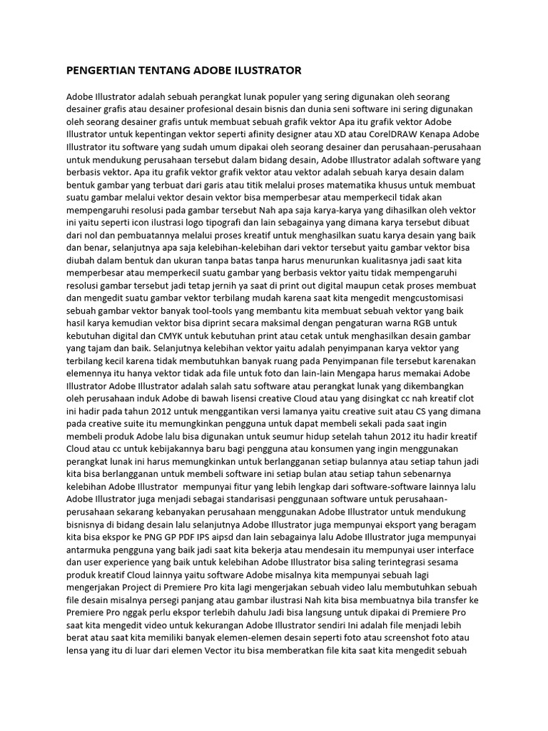 Pengertian Tentang Adobe Ilustrator | PDF