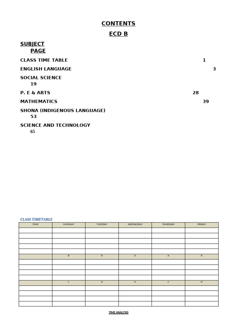 ECD B Term 1 Edited | PDF | Curriculum | Knowledge