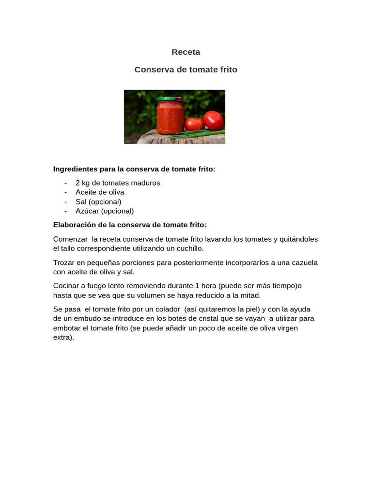 Receta de Conserva | PDF