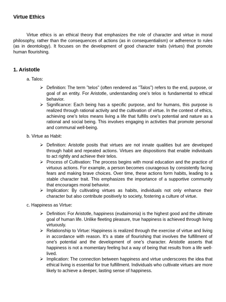 group-1-Virtue-Ethics | PDF | Virtue | Virtue Ethics