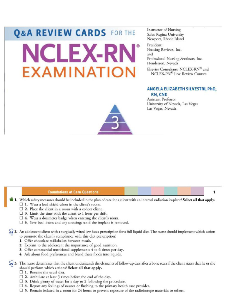 Saunders Q - A Review Cards For The NCLEX-RN 3 Ed | PDF