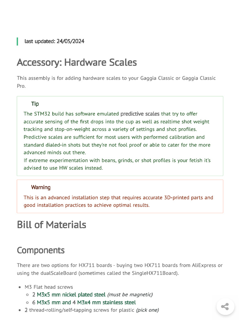 Scales Instructions | PDF