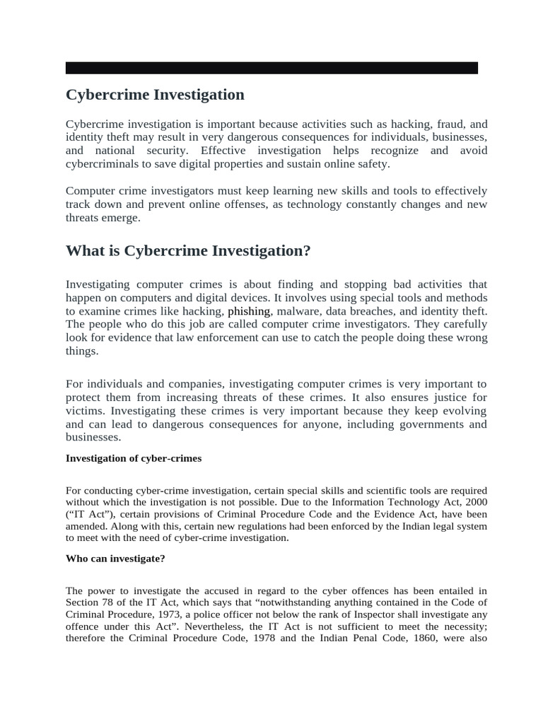 Cybercrime Investigation Guide | PDF | Cybercrime | Computer Security