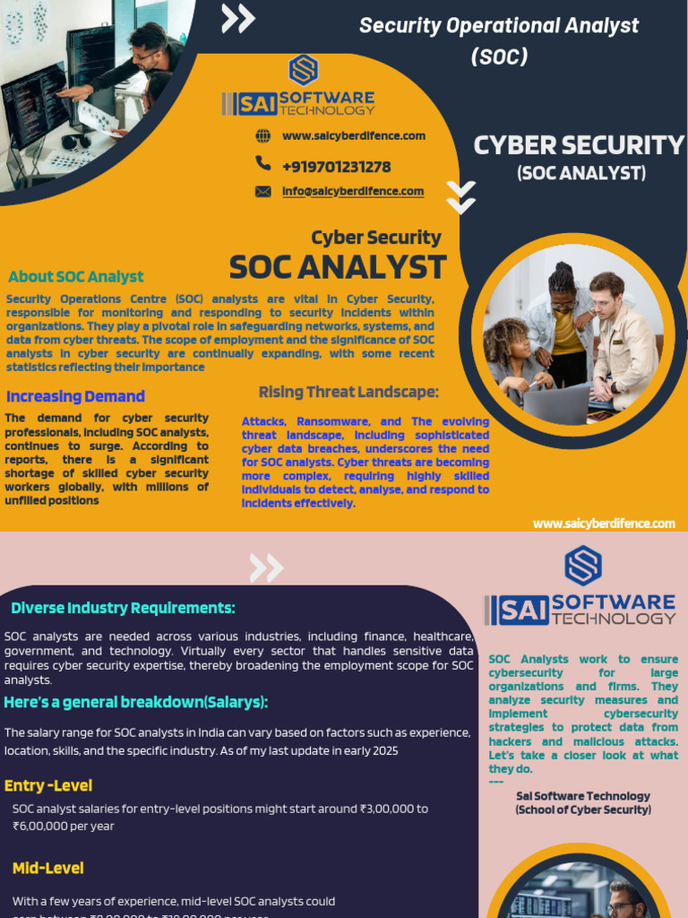 SOC Analyst Course Broucher | PDF | Security | Computer Security