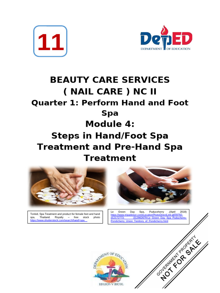 Beauty Care Nail Care Module 4 Q1 | PDF | Massage | Elbow