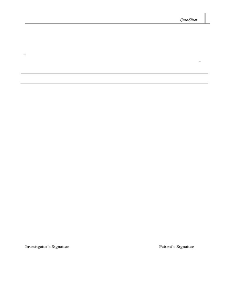 Case Sheet | PDF | Medical Specialties