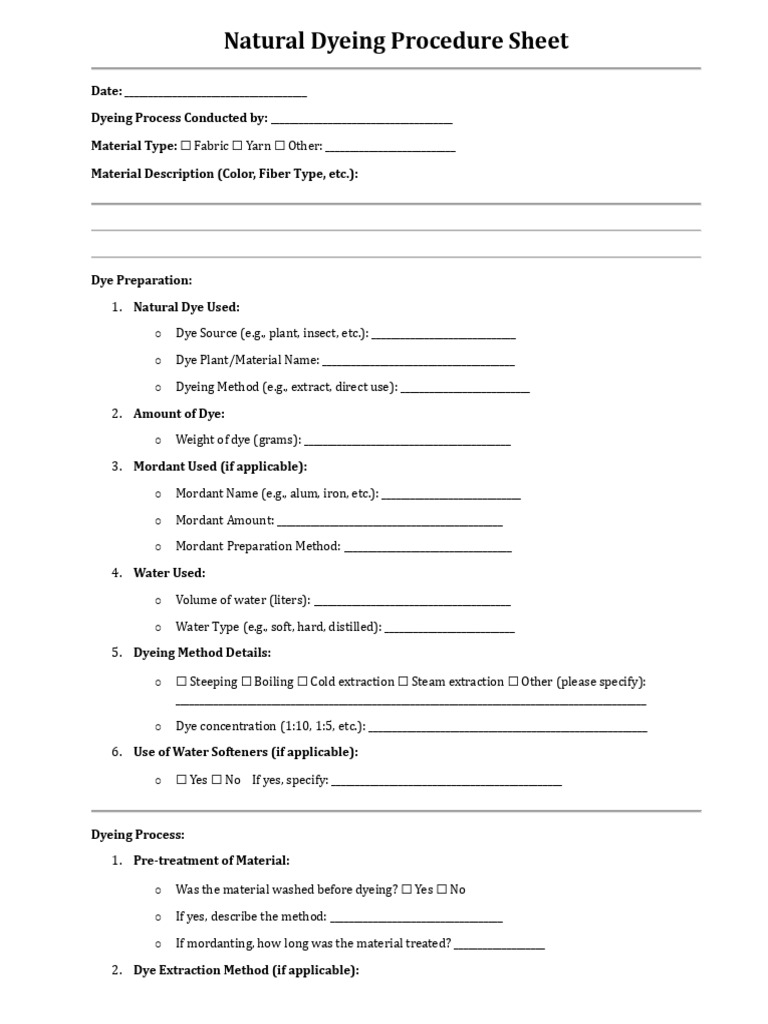 Natural Dyeing Procedure Guide | PDF | Dyeing | Dye