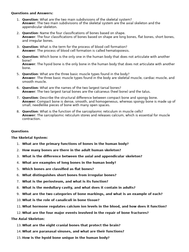 Questions and Answers of ANAPHY | PDF | Nervous System | Skin