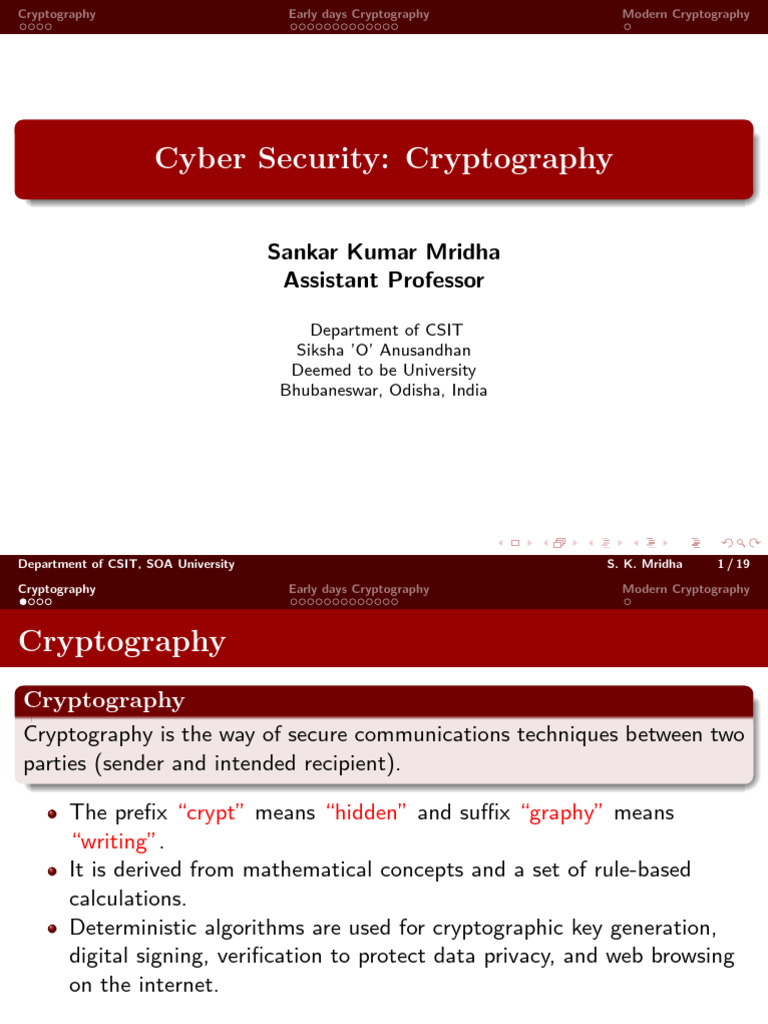 Cyber Security 2nd Class | PDF | Cipher | Cryptography