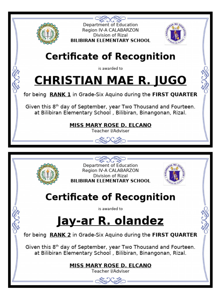 Certifcates Recognition | PDF
