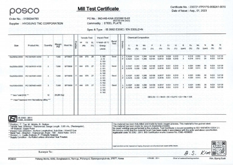10mm_E350C_POSCO_7 (1) | PDF