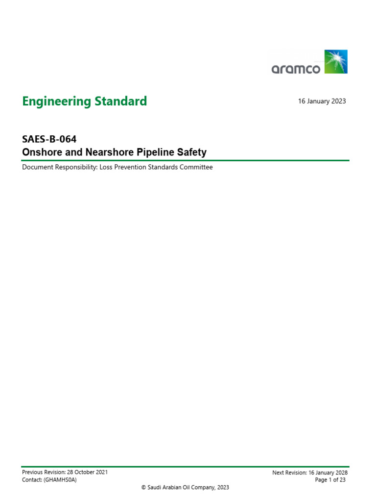 SAES-B-064 | PDF | Carbon Dioxide | Risk