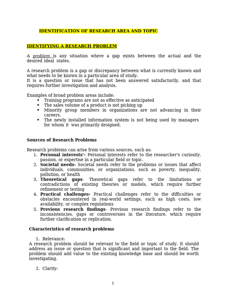 Identifying and Selecting Research Topics | PDF | Hypothesis | Cognition