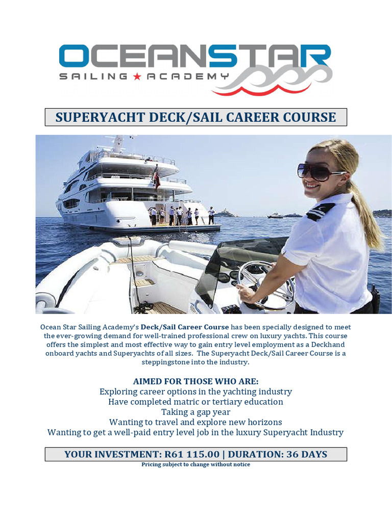 OSSA Superyacht Deckhand and Sailing Career Package | PDF | Water Transport