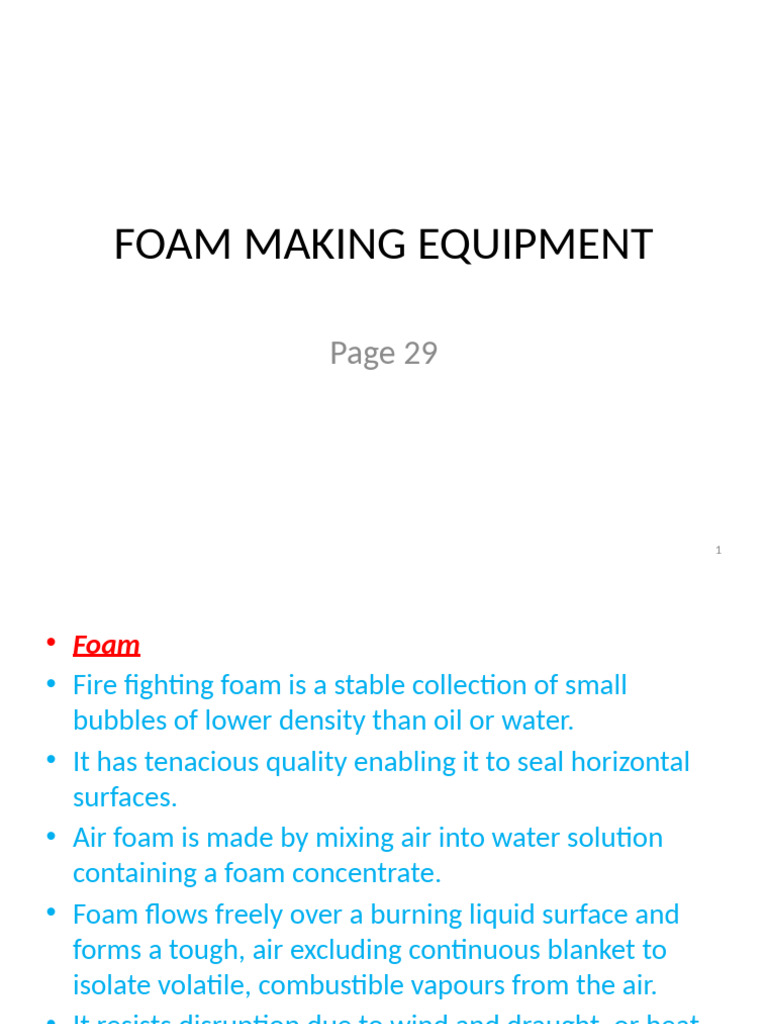 Firefighting Foam Equipment Overview | PDF | Chemical Processes | Soft ...