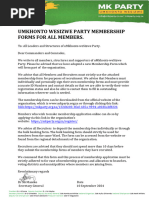 MK Party Membership Registration Form | PDF