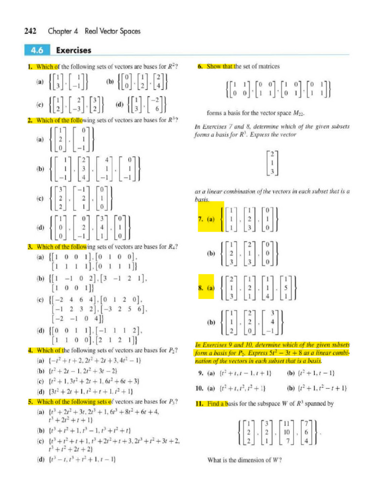 Suggested Problems#2 Page 242 | PDF | Linear Algebra | Algebra