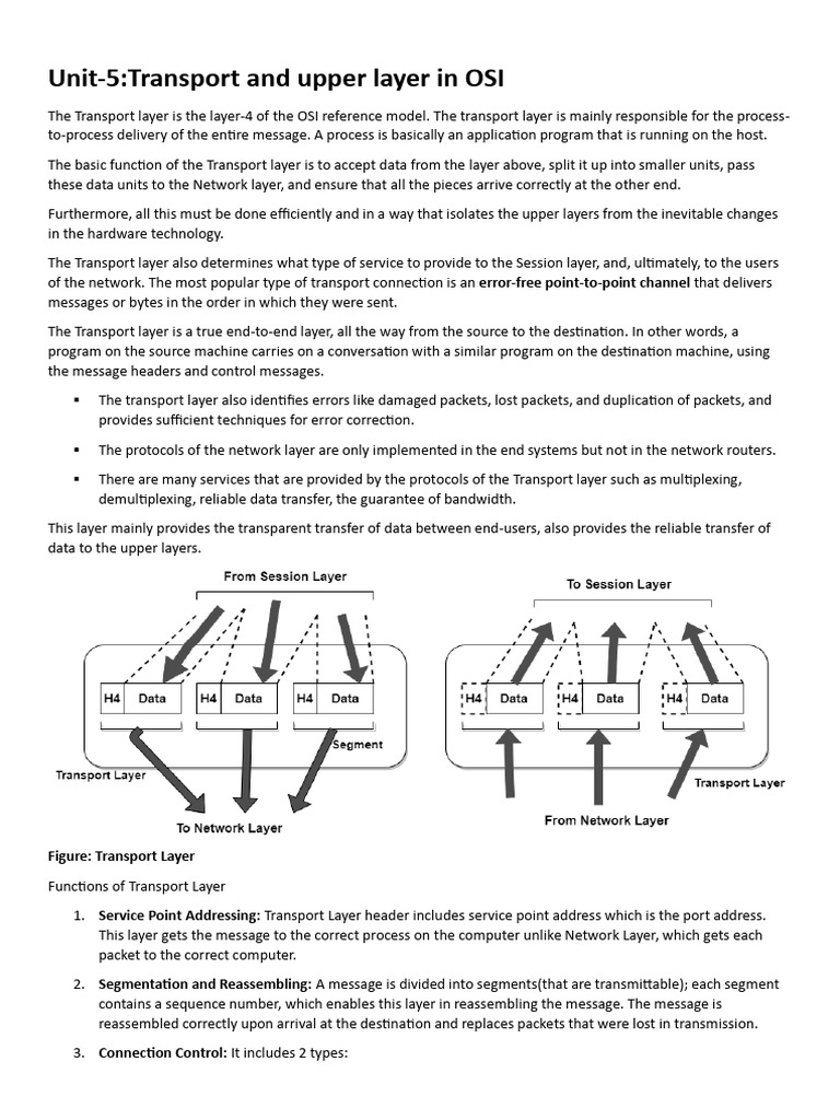 Transport and Session Layer Overview | PDF | Transmission Control Protocol | Osi Model