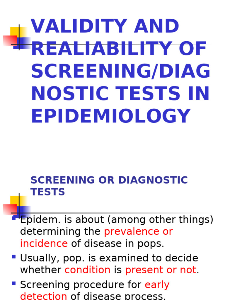 Validity and Reliability in Diagnostic Tests | PDF | Sensitivity And ...