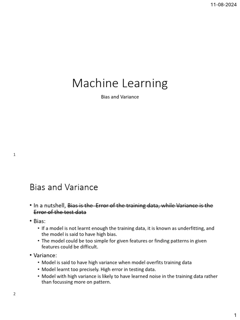 Bias and Variance | PDF | Variance | Statistics