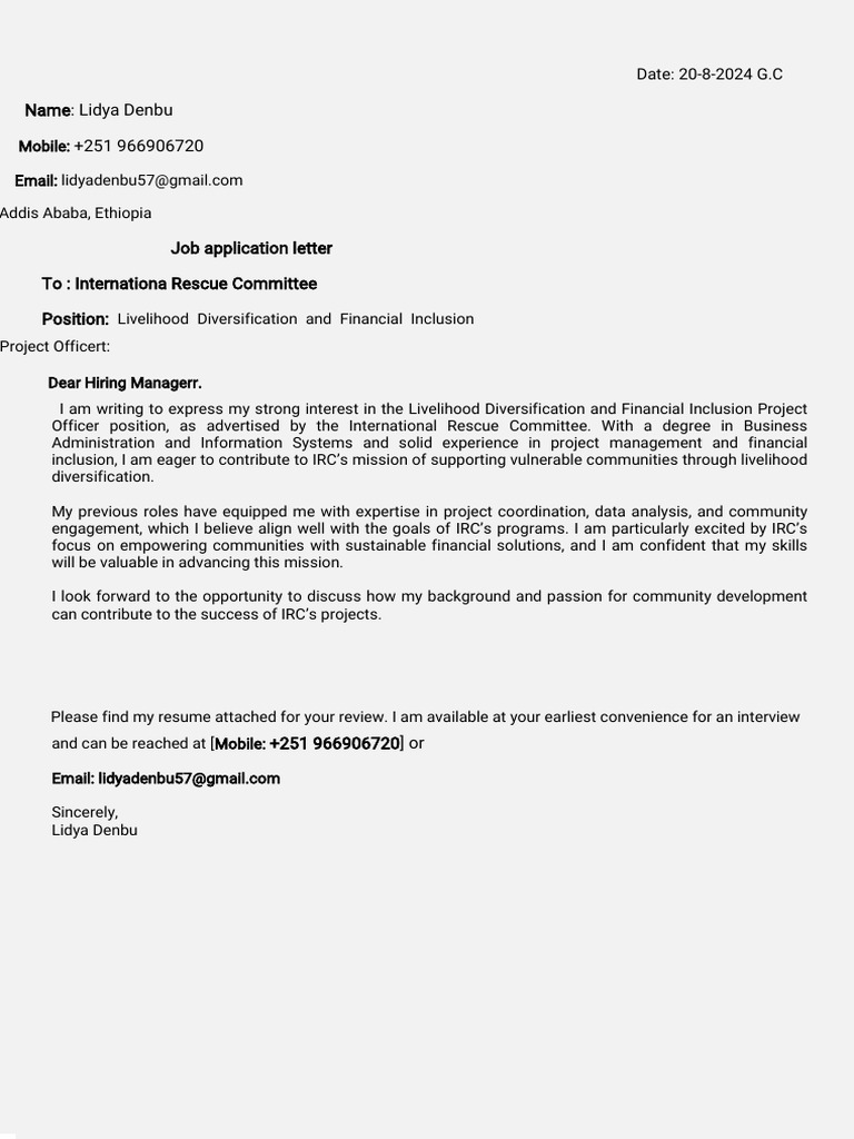 full cv for IRC | PDF