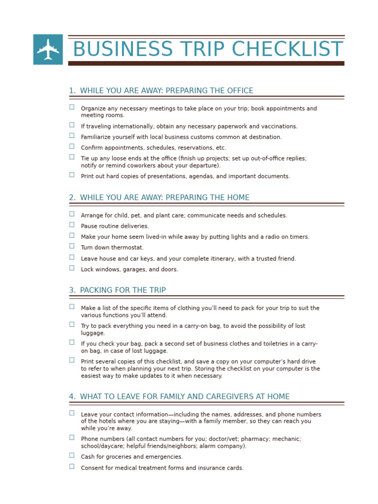 Business trip checklist_d3 | PDF