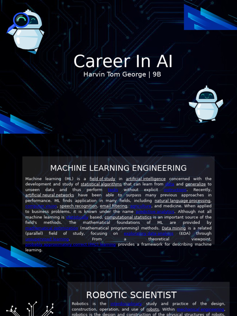 Career In Ai Pdf Data Science Machine Learning