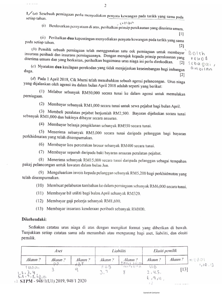 STPM Sem 1 2020 | PDF