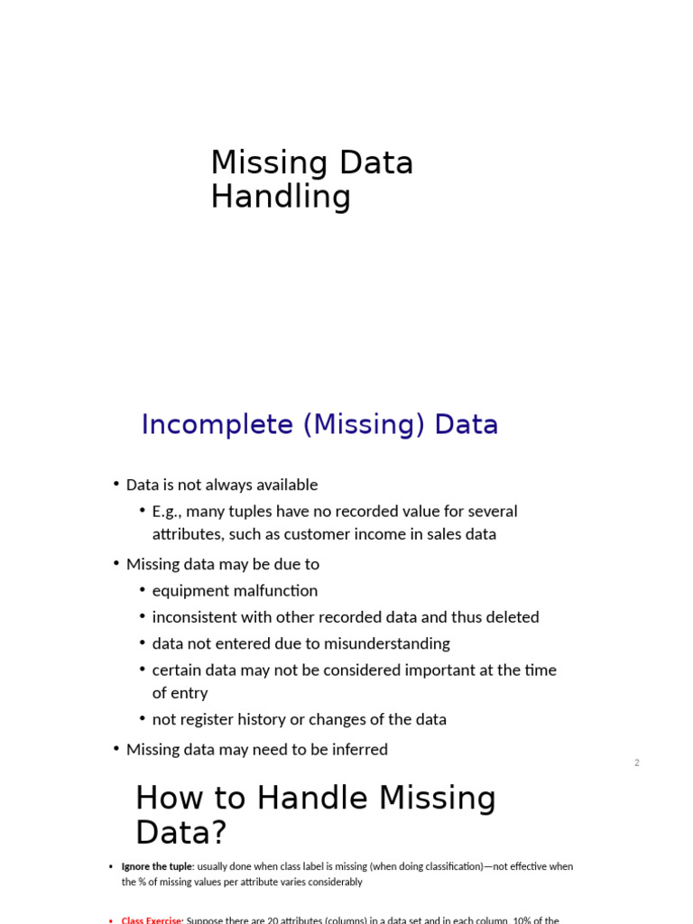 Missing Data Handling | PDF | Data Analysis | Applied Mathematics