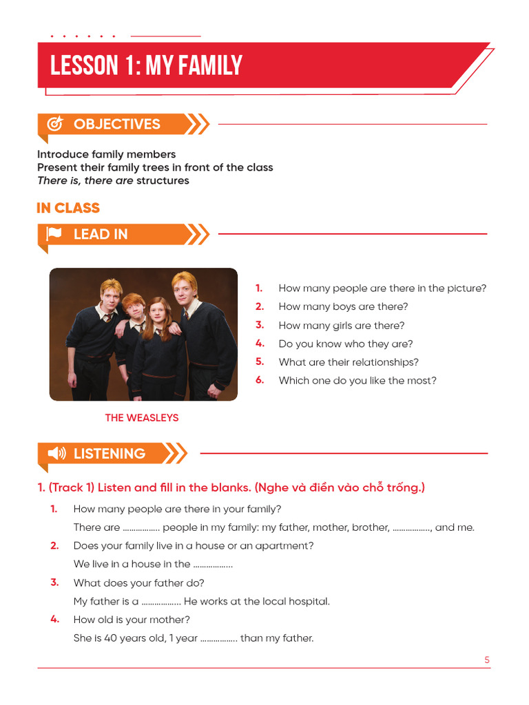 01. Lesson 1 - My family -SB | PDF