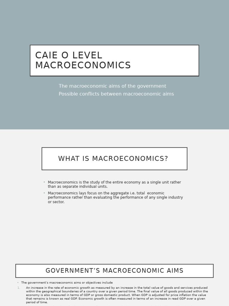Government Macroeconomic Aims Explained | PDF | Cost Of Living ...