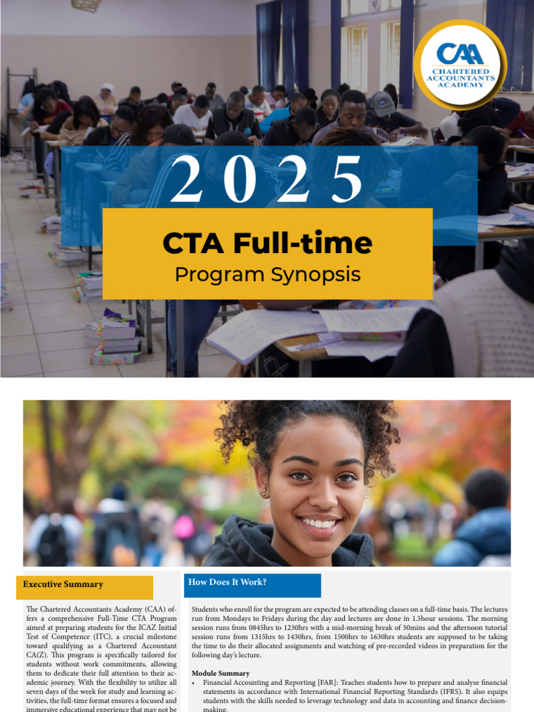CTA Full-Time Program Overview | PDF | Accounting | Financial Services