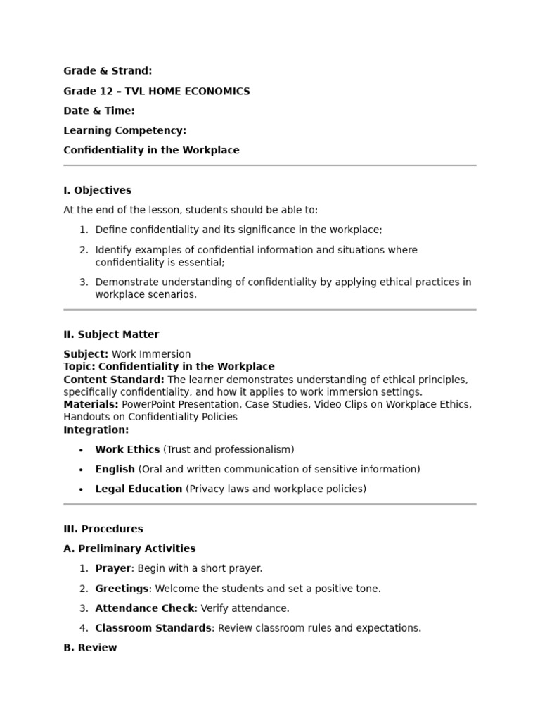 Understanding Workplace Confidentiality | PDF | Confidentiality ...