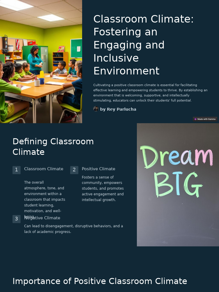 Classroom Climate Fostering An Engaging and Inclusive Environment | PDF ...