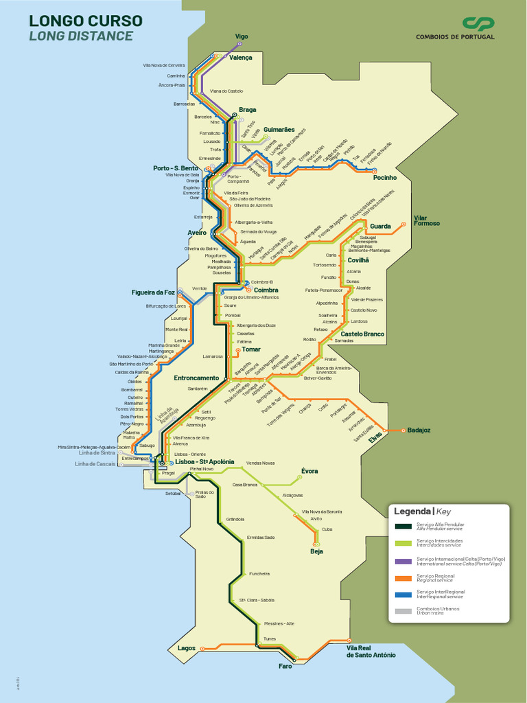 Mapa Ferroviário de Portugal 2024 | PDF | Trem | Transporte ferroviário ...