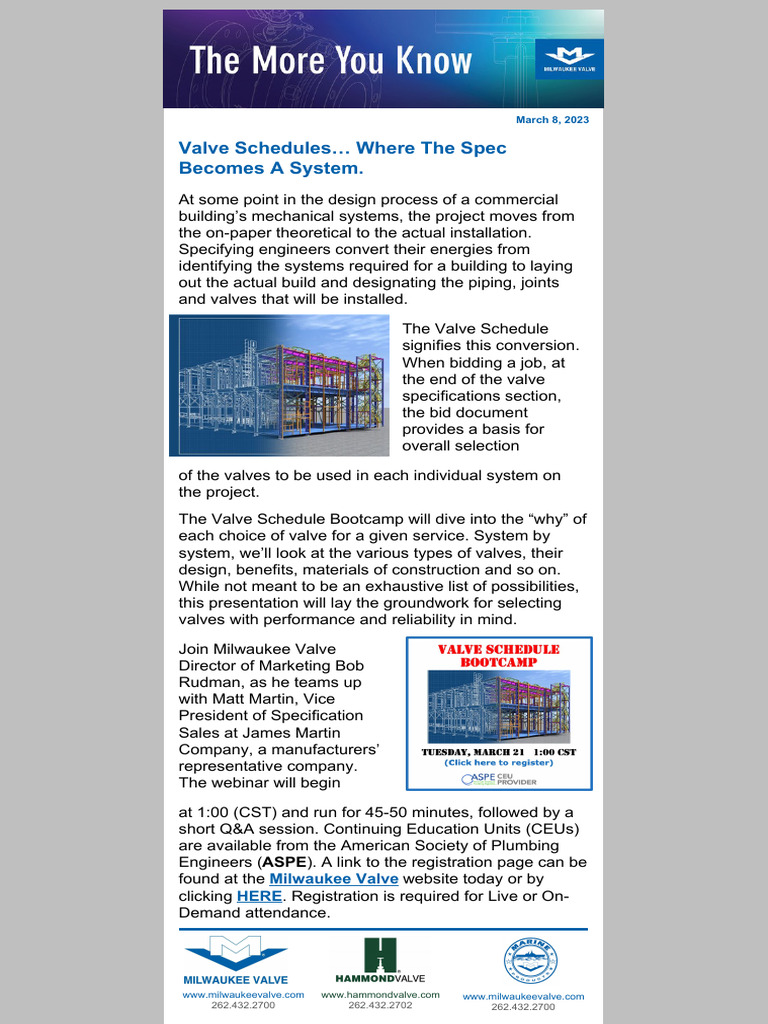 03 08 23 Valve Schedule Webinar | PDF