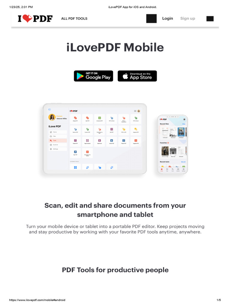 iLovePDF App For iOS and Android | PDF | Android (Operating System ...