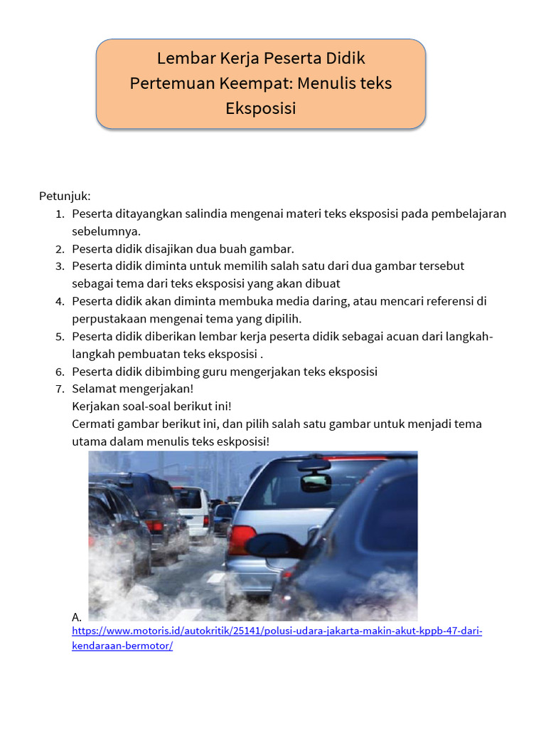 Lembar Kerja Siswa - Menyunting Teks Eksposisi Dengan Memperhatikan ...